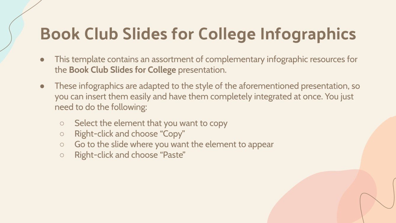 Book Club Slides for College Infographics | Google Slides