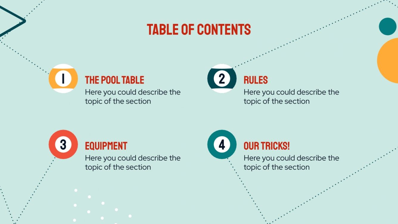 Pool Table Tricks! | Template for Google Slides & PowerPoint