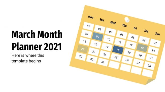 March Month Planner 2021 | Google Slides & PPT theme