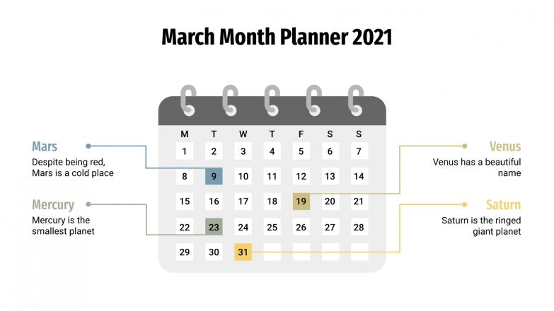 March Month Planner 2021 | Google Slides & PPT theme
