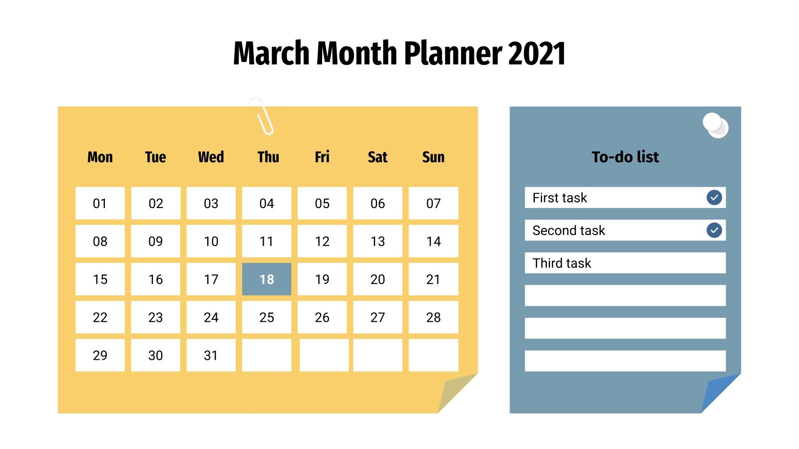 March Month Planner 2021 | Google Slides & PPT theme