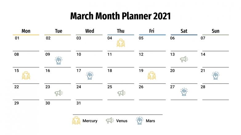 March Month Planner 2021 | Google Slides & PPT theme