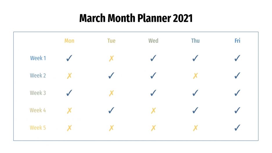 March Month Planner 2021 | Google Slides & PPT theme