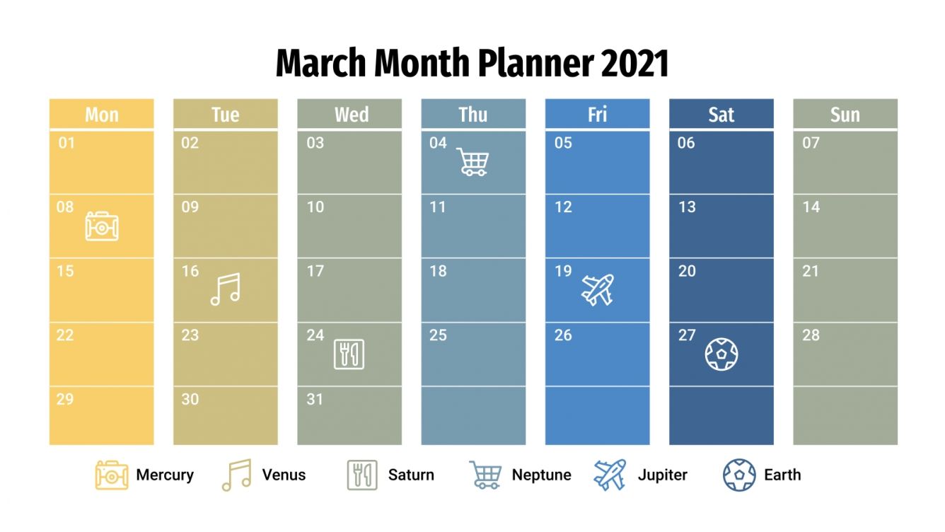 March Month Planner 2021 | Google Slides & PPT theme