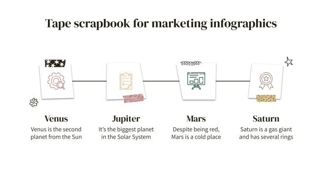 Tape Scrapbook for Marketing Infographics | Google Slides & PPT