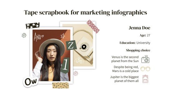 Tape Scrapbook for Marketing Infographics | Google Slides & PPT