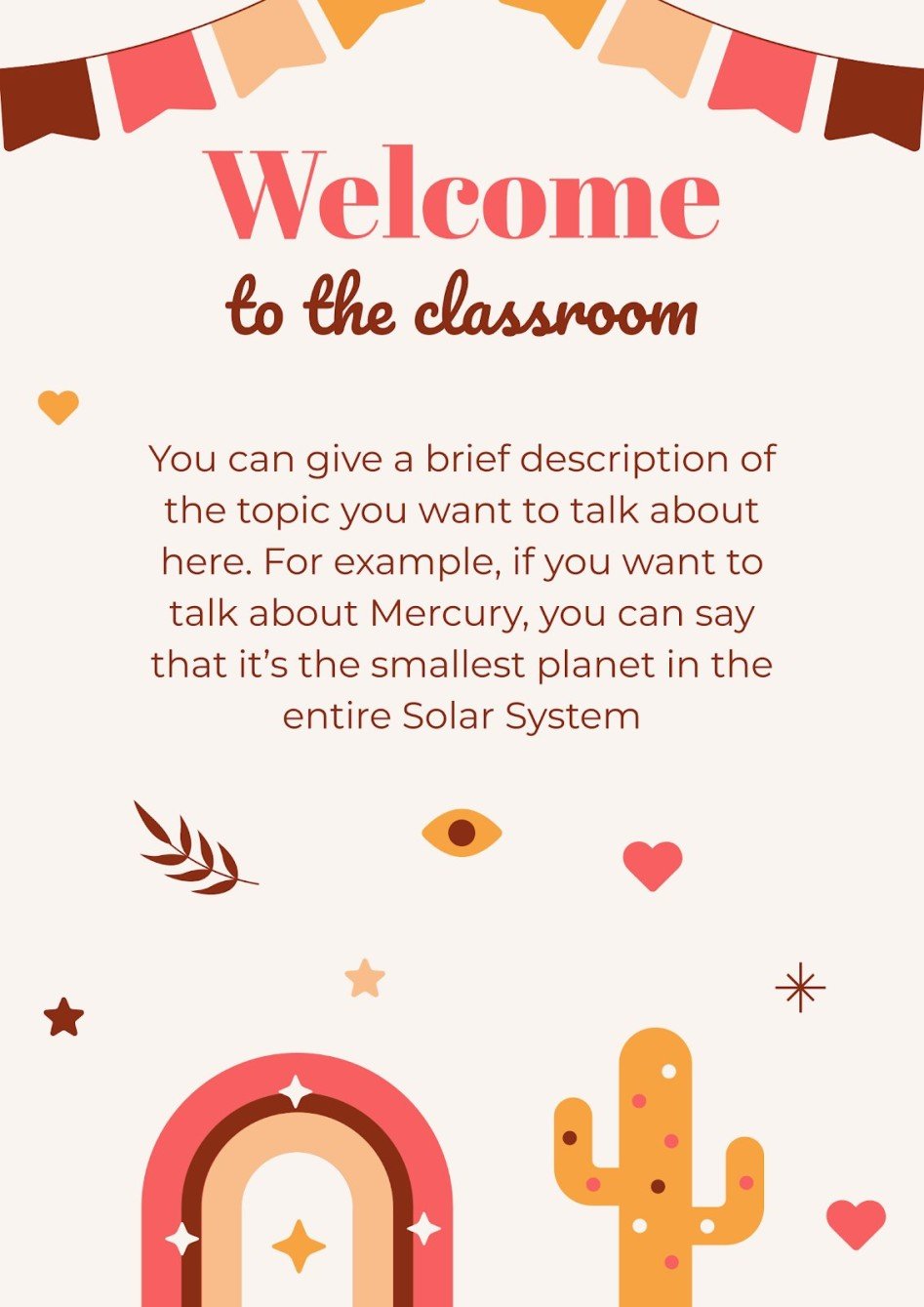 Boho Style Decor for Pre-K Classroom | Google Slides & PPT