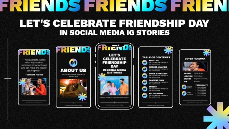 Plantilla gratis sobre la amistad para Google Slides y PPT