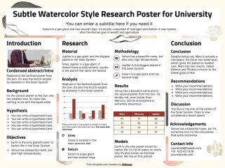 Subtle Watercolor Style Research Poster for University