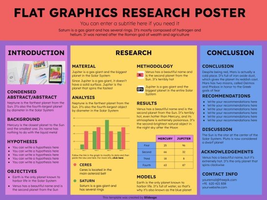 Flat Graphics Research Poster | Google Slides & PPT