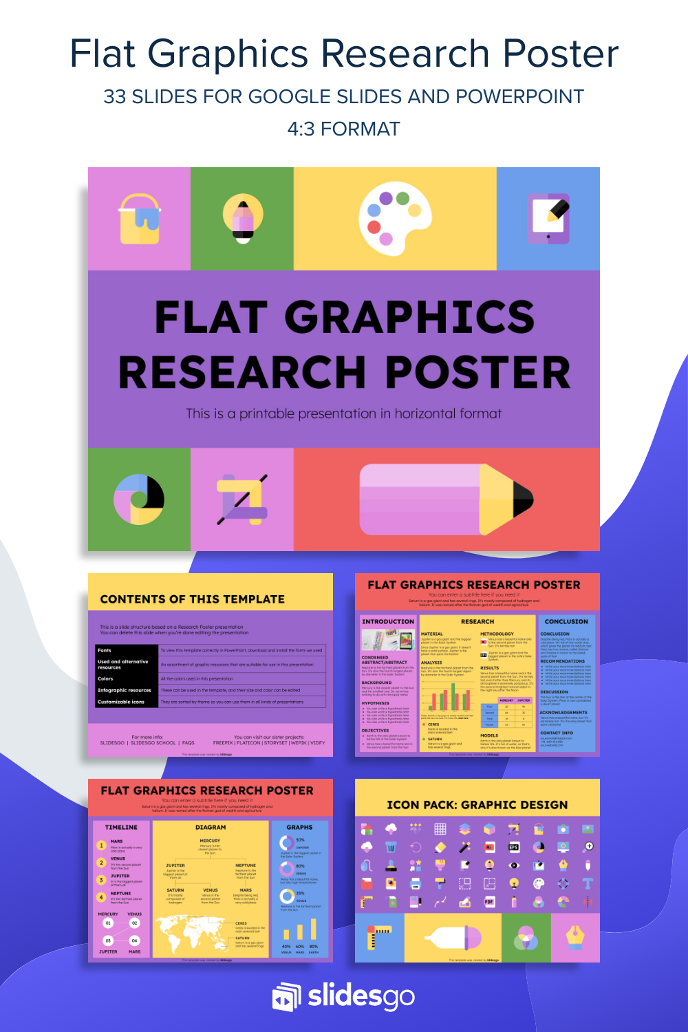 Flat Graphics Research Poster | Google Slides & PPT