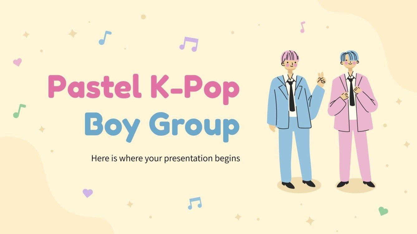 Pastel K-Pop Boy Group | Google Slides & PowerPoint Template