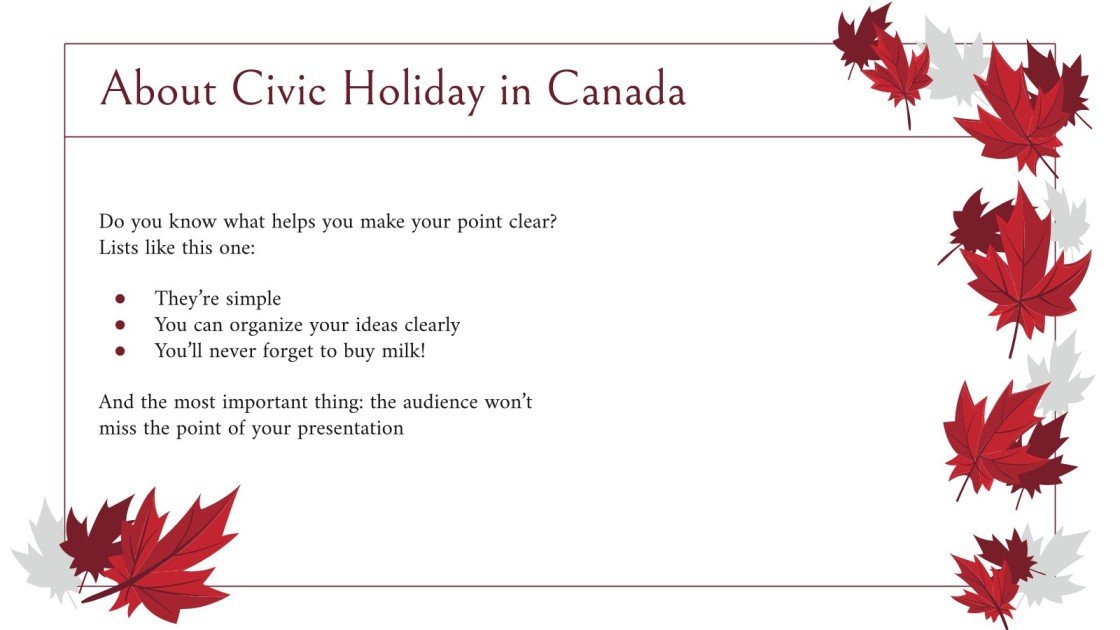 Civic Holiday in Canada | Google Slides & PowerPoint template
