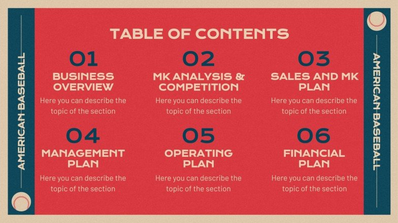 American Baseball Team Business Model | Google Slides & PPT