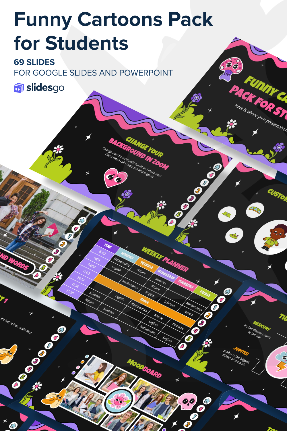 Funny Cartoons Pack for Students | Google Slides & PowerPoint