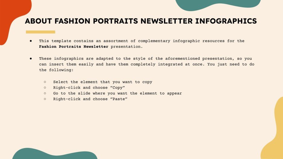 Fashion Portraits Newsletter Infographics | Google Slides