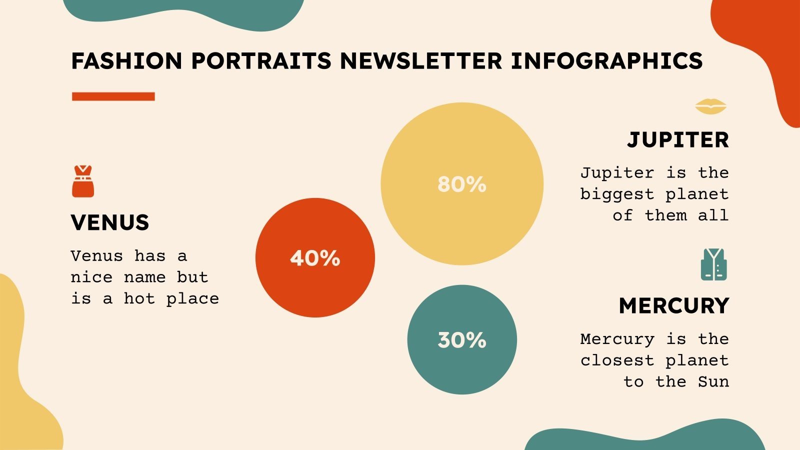 Fashion Portraits Newsletter Infographics | Google Slides