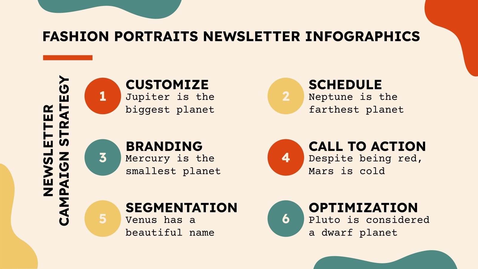 Fashion Portraits Newsletter Infographics | Google Slides