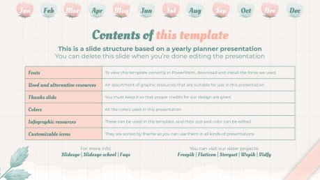 Graph Paper Aesthetic Yearly Planner | Google Slides & PPT