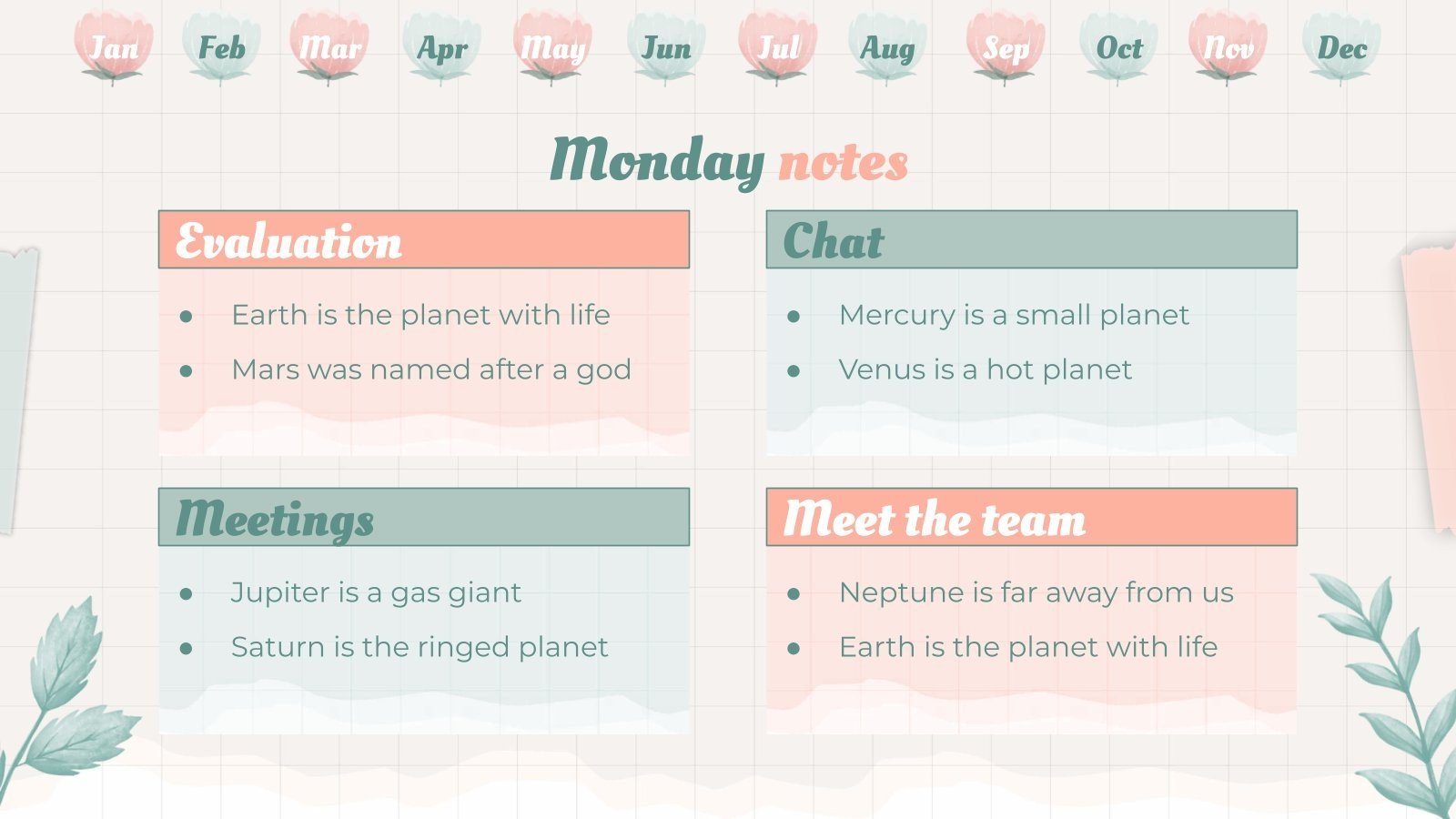 Graph Paper Aesthetic Yearly Planner | Google Slides & PPT