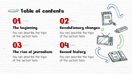 History of Journalism with Whiteboard Style | Google Slides