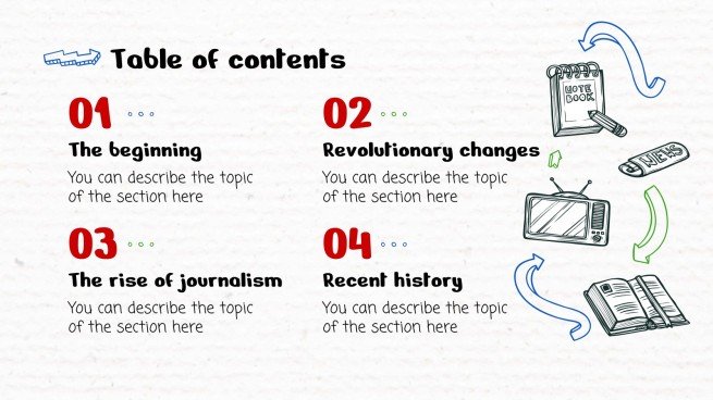History of Journalism with Whiteboard Style | Google Slides