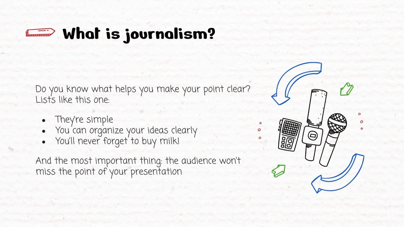 History of Journalism with Whiteboard Style | Google Slides