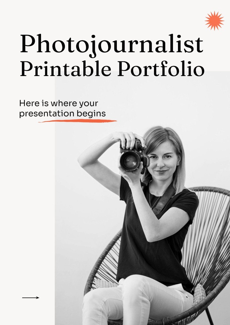 Photojournalist Printable Portfolio | Google Slides & PPT