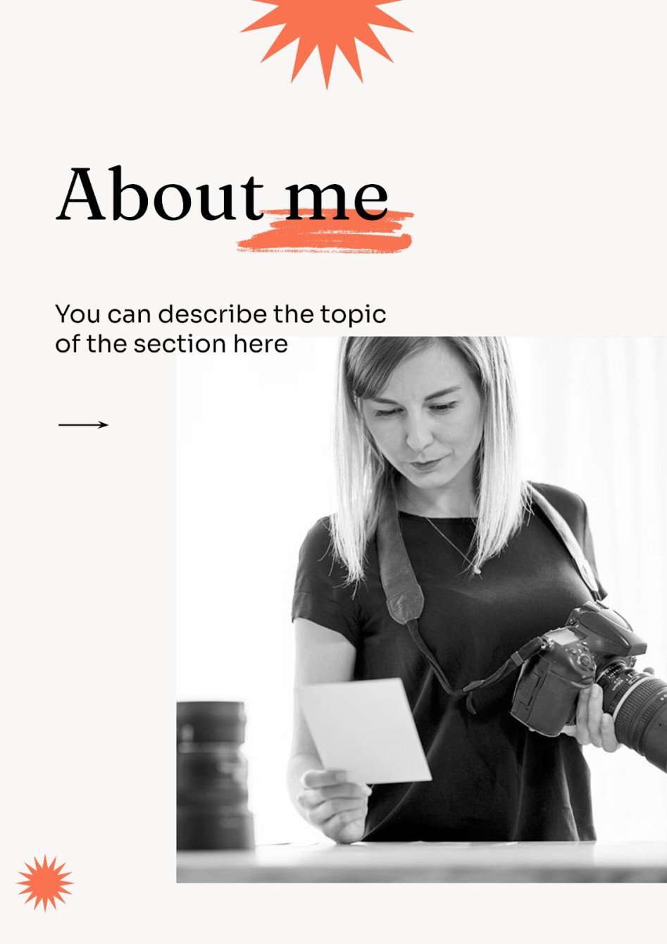 Photojournalist Printable Portfolio | Google Slides & PPT