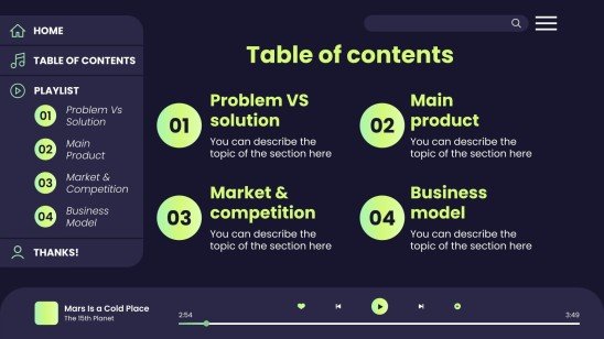 Music App Interface Pitch Deck | Google Slides & PowerPoint