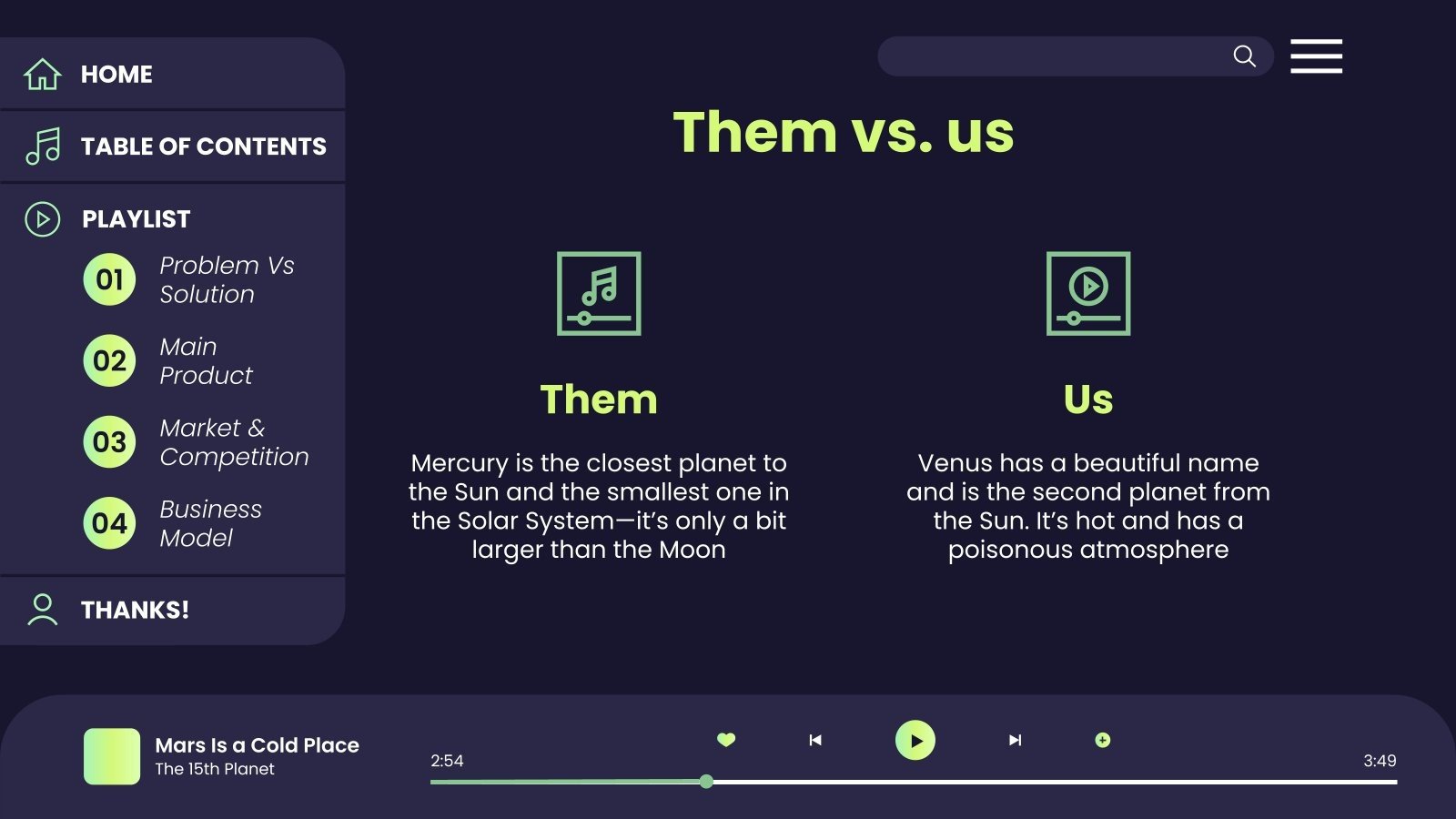 Music App Interface Pitch Deck | Google Slides & PowerPoint