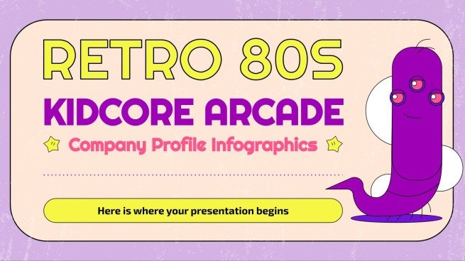 Retro 80s Kidcore Arcade Company Profile Infographics