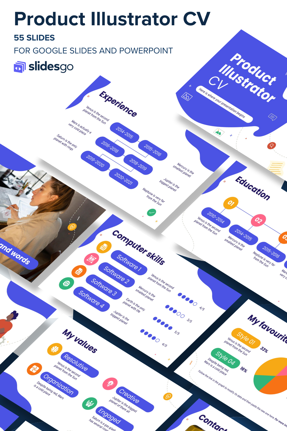 Product Illustrator CV | Google Slides & PowerPoint