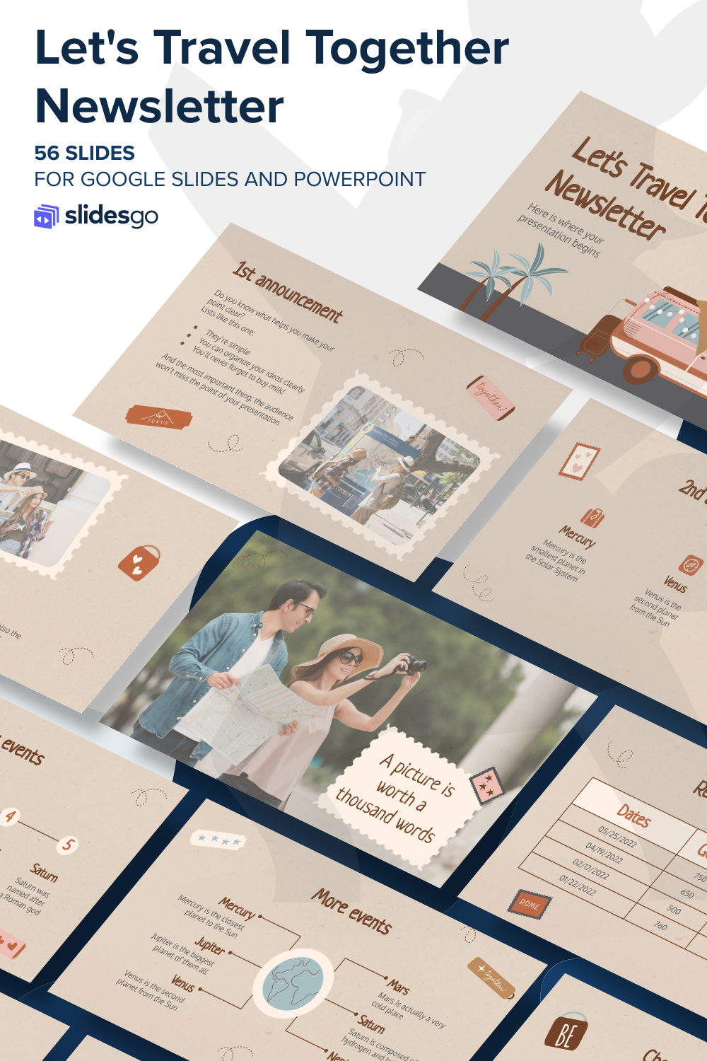Let's Travel Together Newsletter | Google Slides & PowerPoint