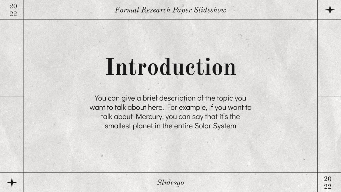 Formal Research Paper Slideshow | Google Slides & PowerPoint