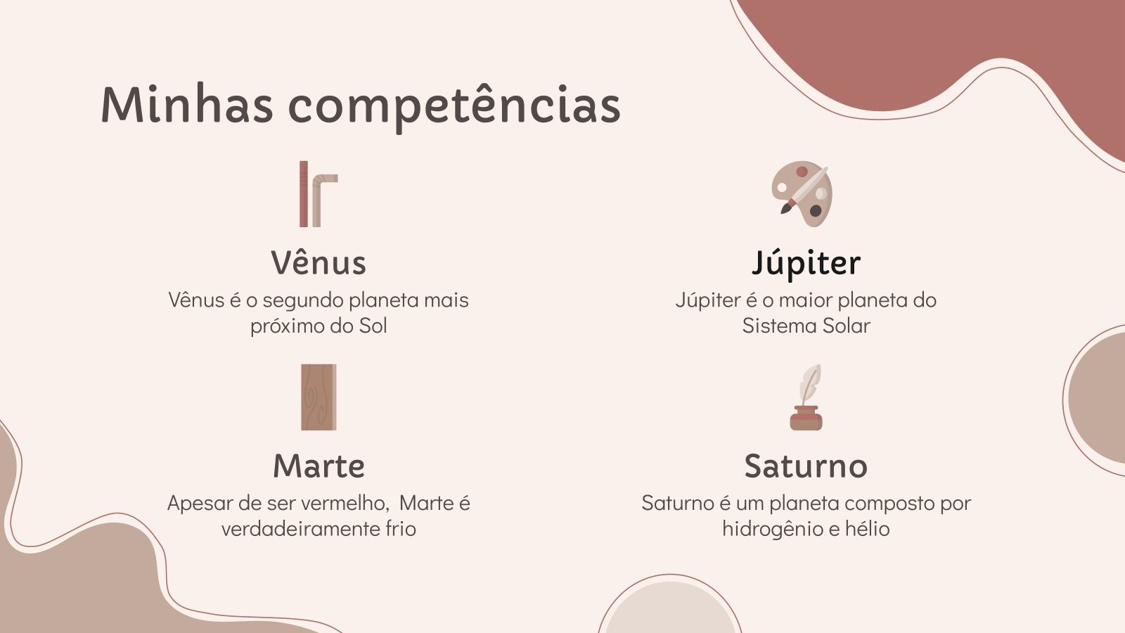 Muted & Warm Palette Wavy Style Portfolio | Google Slides