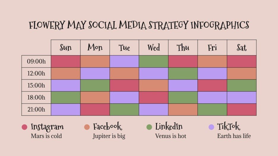 Flowery May Social Media Strategy Infographics | Google Slides
