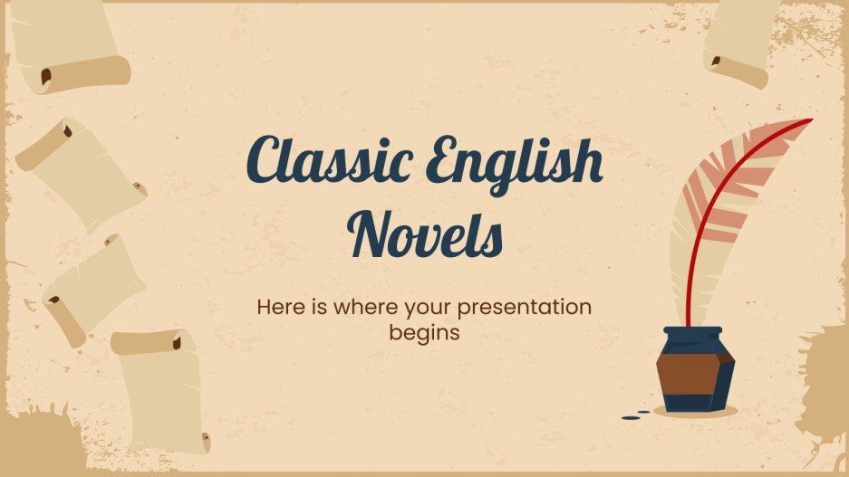 Classic English Novels Google Slides & PowerPoint template