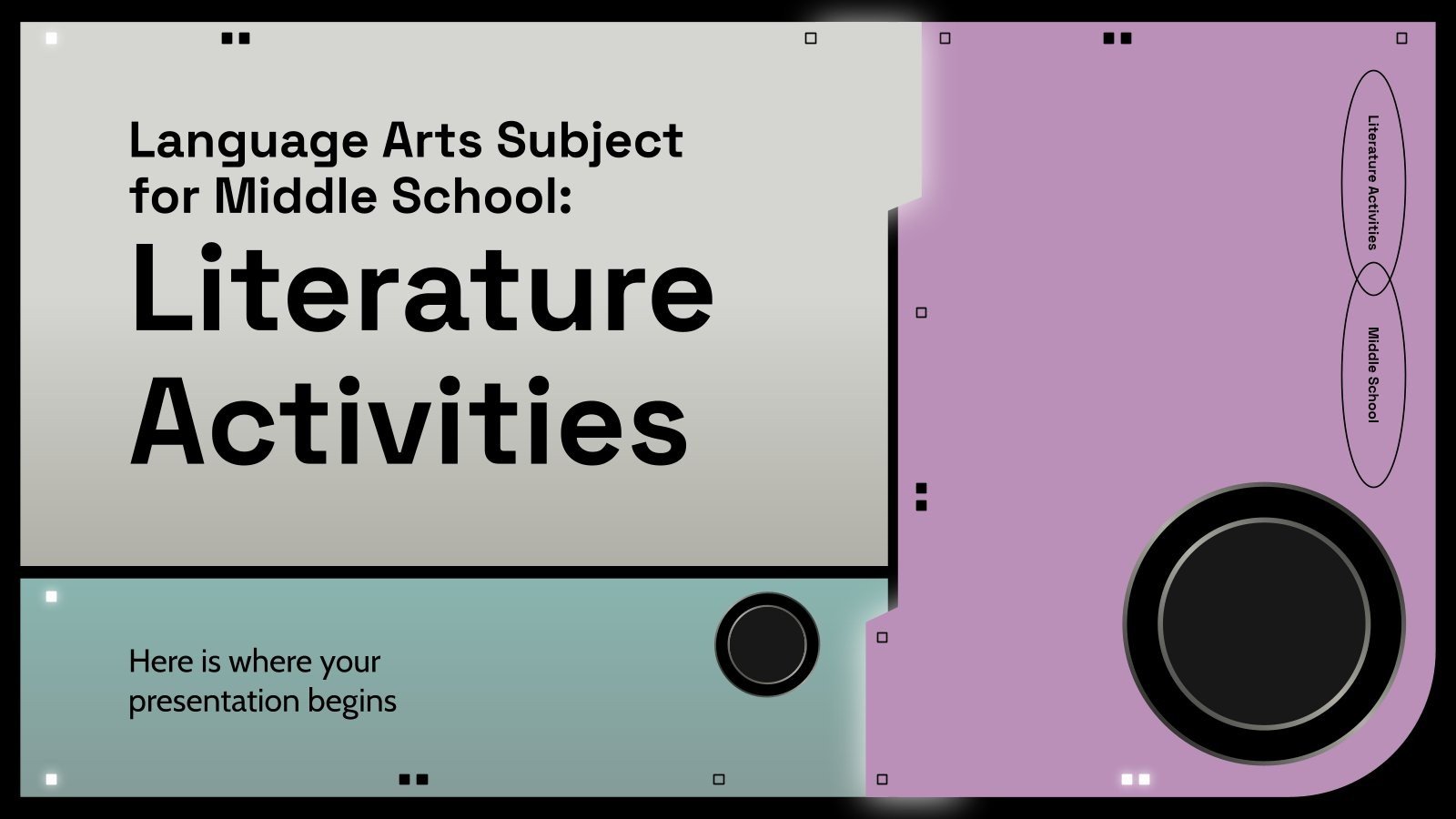 Language Arts Subject for Middle School: Literature Activities