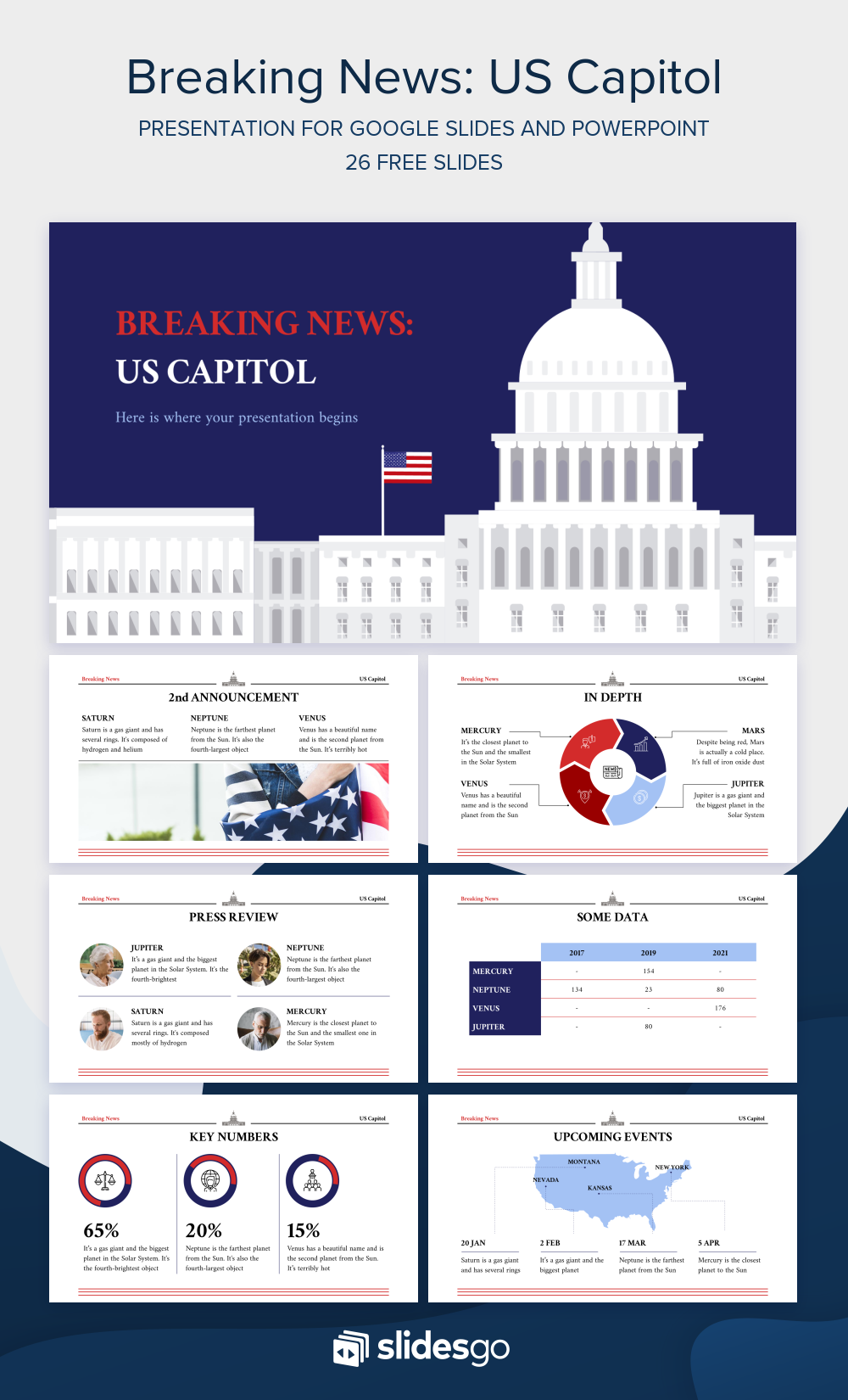 Breaking News: US Capitol Google Slides & PowerPoint template