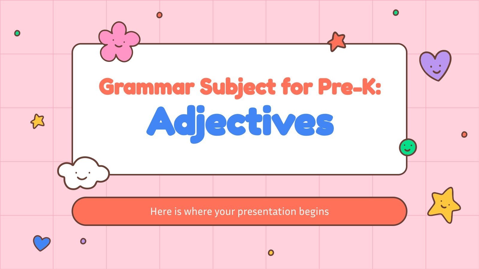 Gramática para preescolar: adjetivos | Google Slides e PPT