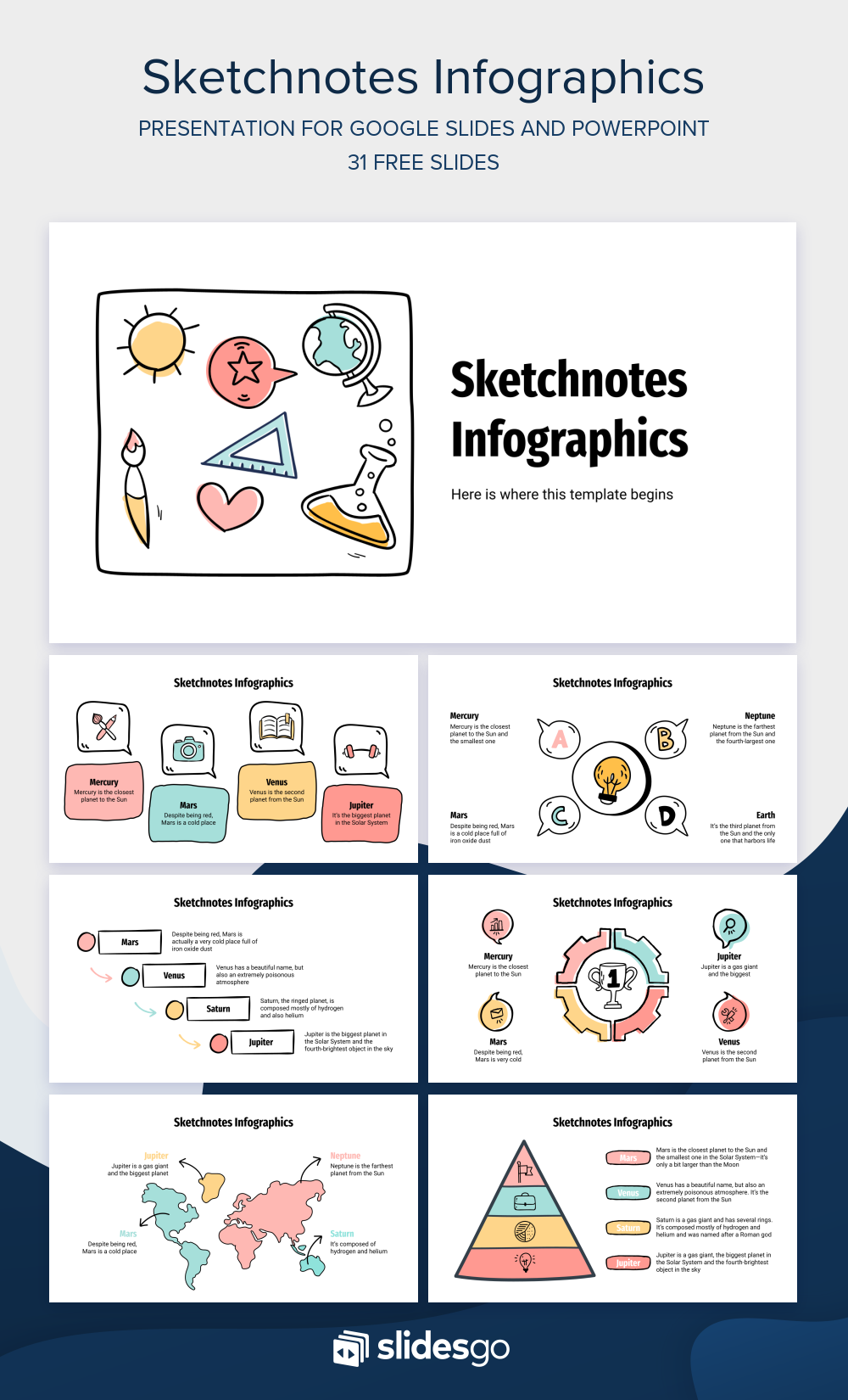 Sketchnotes Infographics for Google Slides & PowerPoint