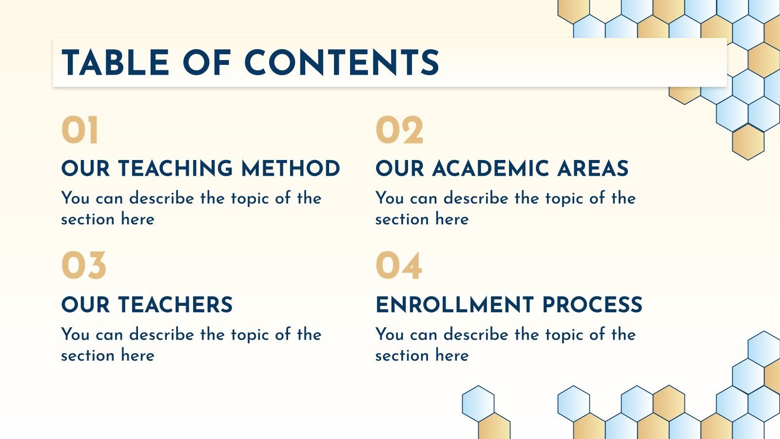Geometric Hexagon Style Learning Center | Google Slides & PPT