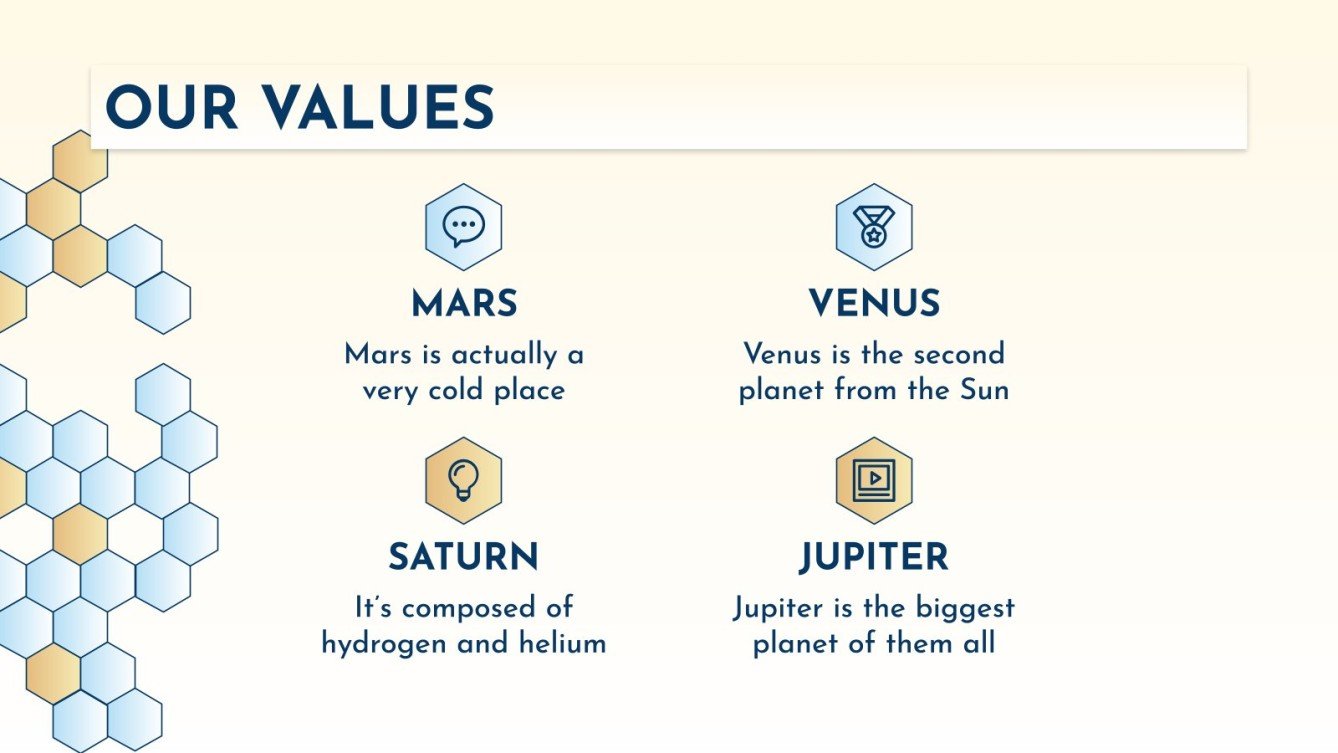 Geometric Hexagon Style Learning Center | Google Slides & PPT