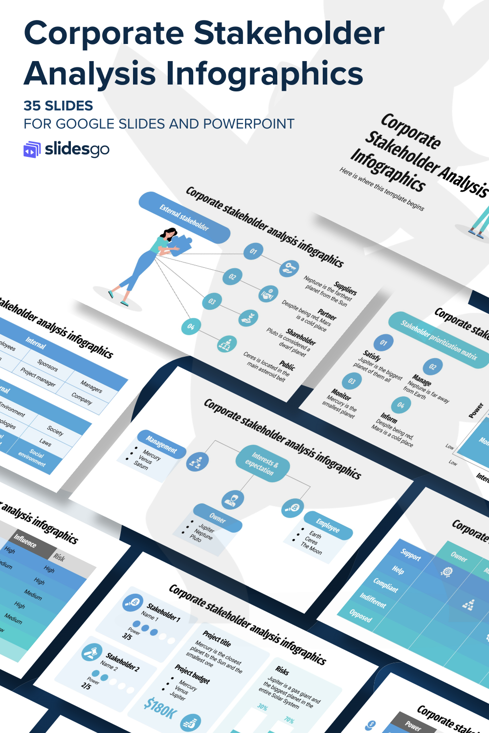Corporate Stakeholder Analysis Infographics | Google Slides