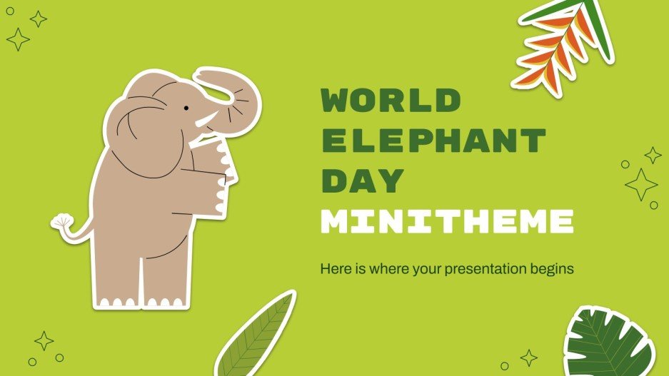 World Elephant Day Minitheme | Google Slides & PowerPoint