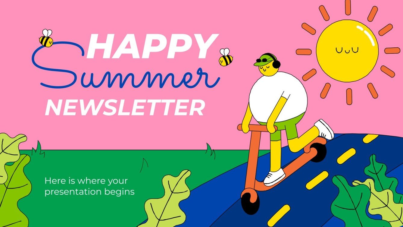 Happy Summer Newsletter | Google Slides and PowerPoint