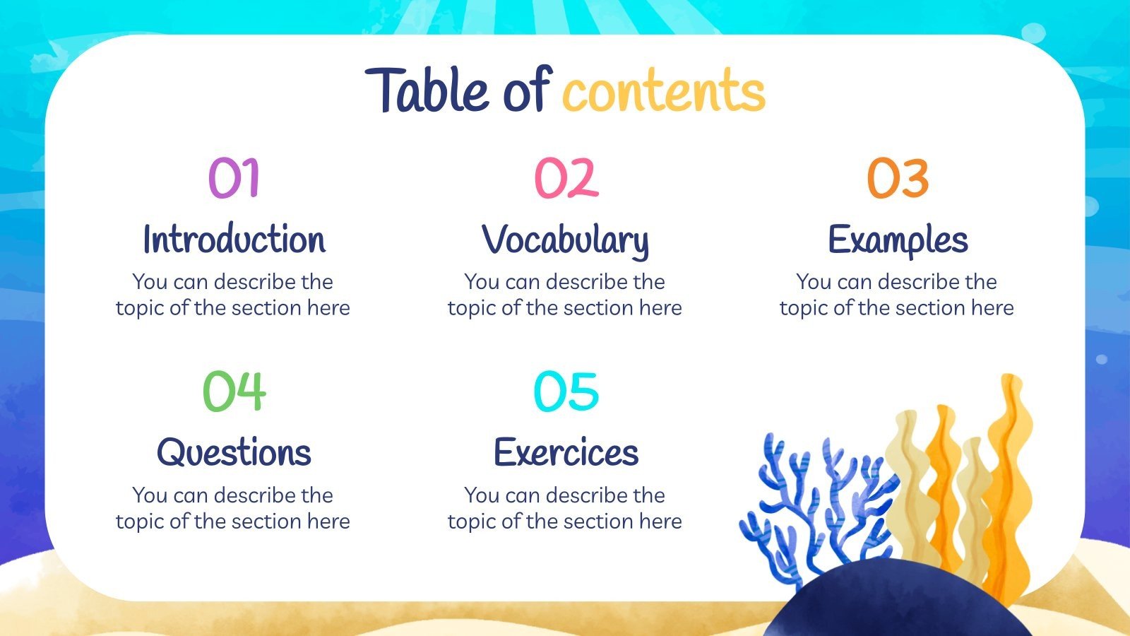 Under the Sea Vocabulary for Pre-K | Google Slides and PPT