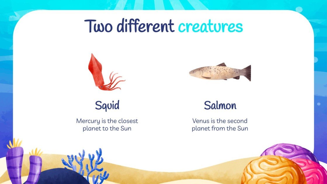 Vocabulario para preescolar: El mar | Google Slides y PPT