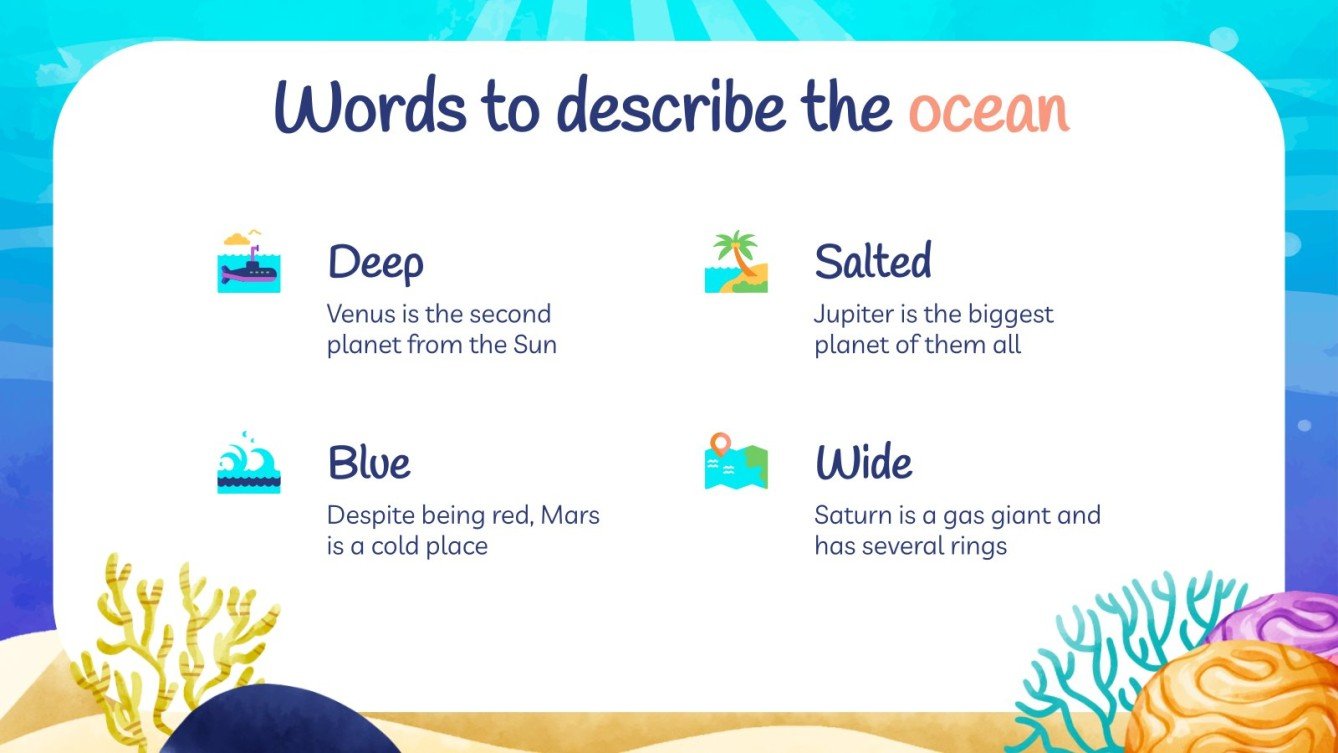 Under the Sea Vocabulary for Pre-K | Google Slides and PPT